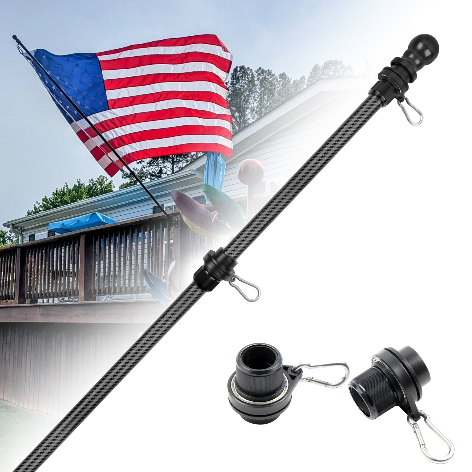 6 FT Flagpole - Commercial, Outdoor, Residential Flag Pole - HIBLE ...