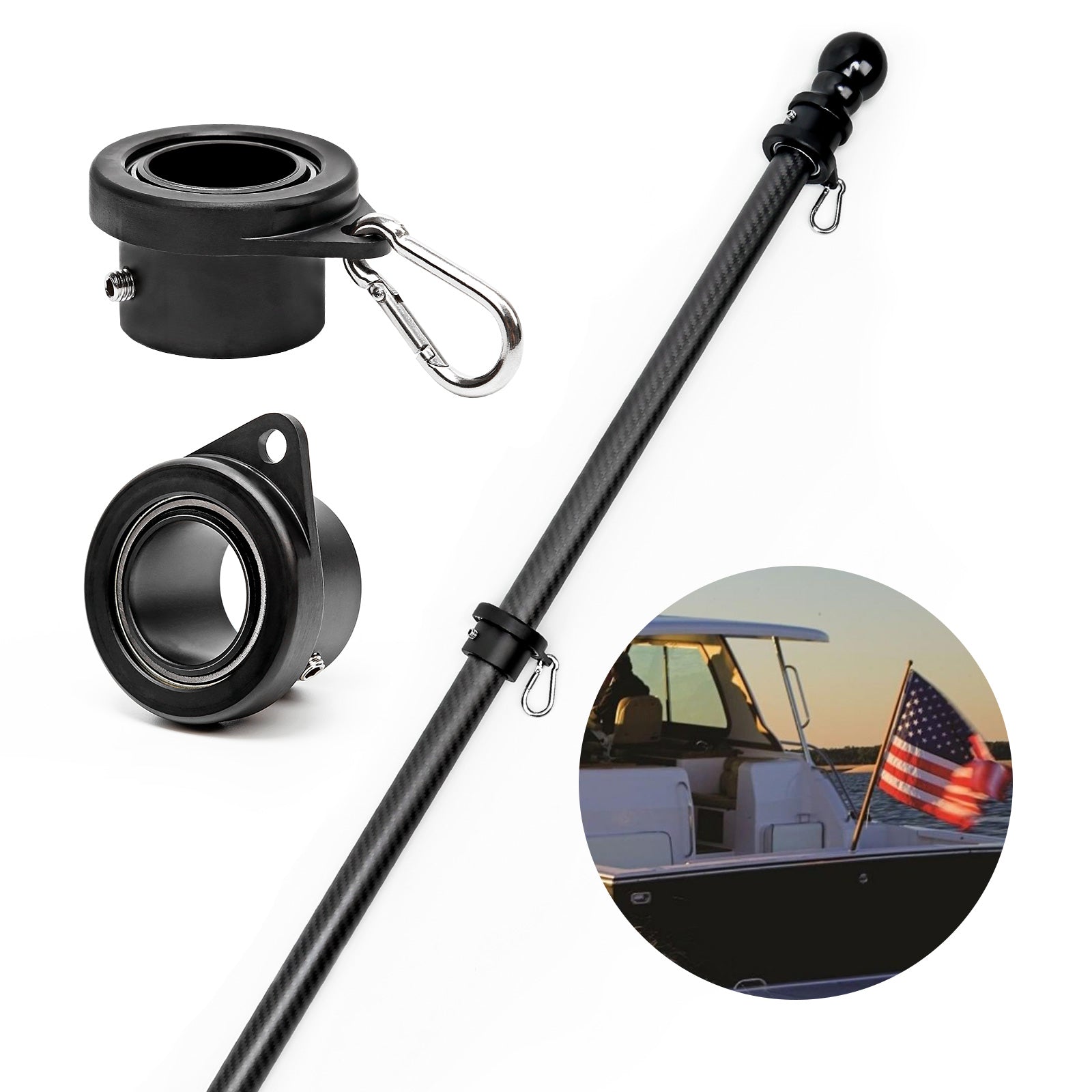 3FT Flagpole - Commercial, Outdoor, Residential Flag Pole Kit - HIBLE ...
